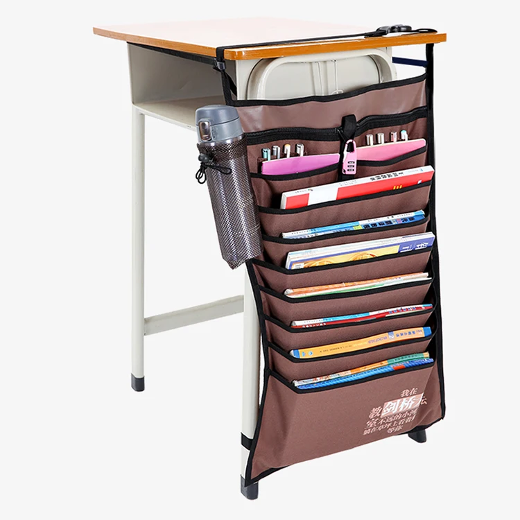 14 Pockets Desk Side Mount Hanging Desk Organizer For Classroom Student ...