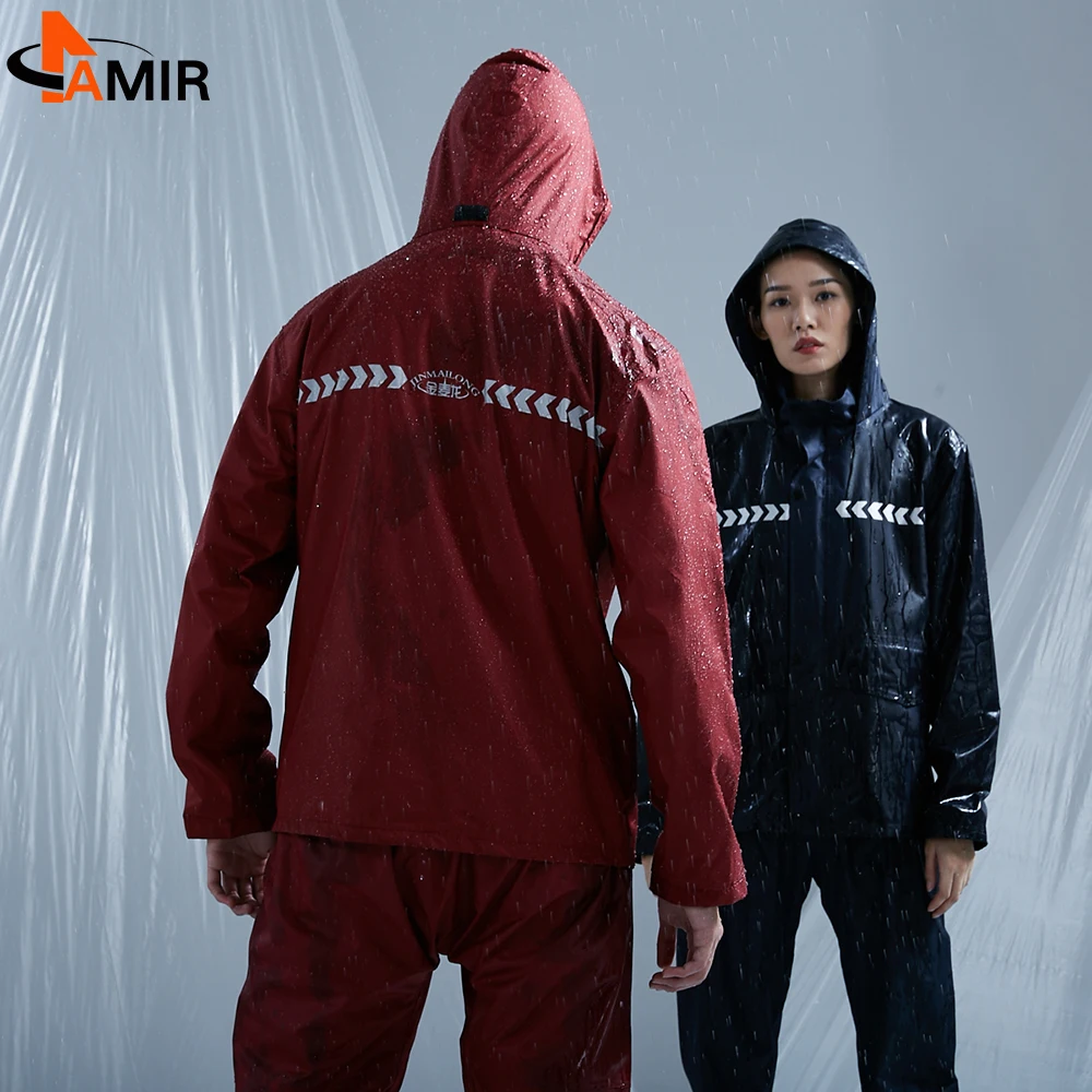 Jaket Hujan Pria Dan Wanita,Jas Hujan Luar Ruangan Reflektif Tahan Air ...