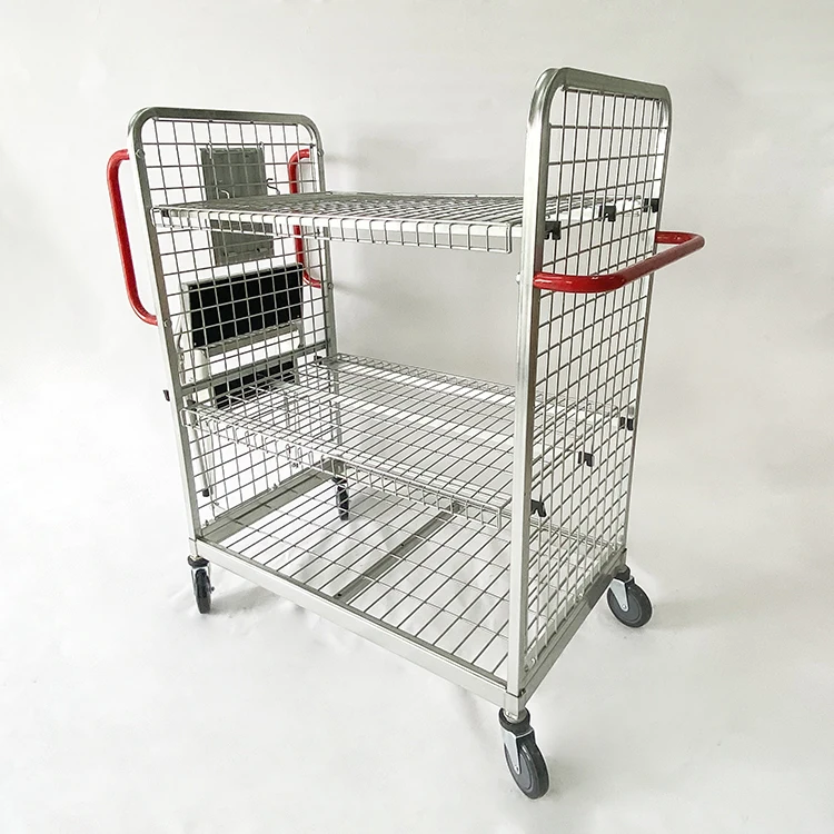 Steel Construction 4 Swivel Castors Galvanized Folding Warehouse Order ...