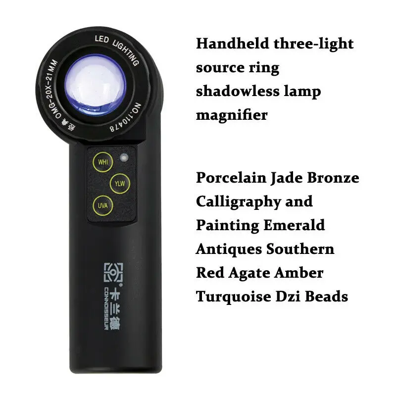 Antique Diamond Identification Magnifying Glass with Light Bracket ...