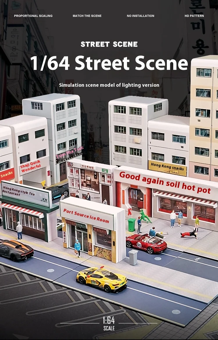 1:64 Miniature Plastic Scene Model DIY Three-dimensional Assembly Tofu ...