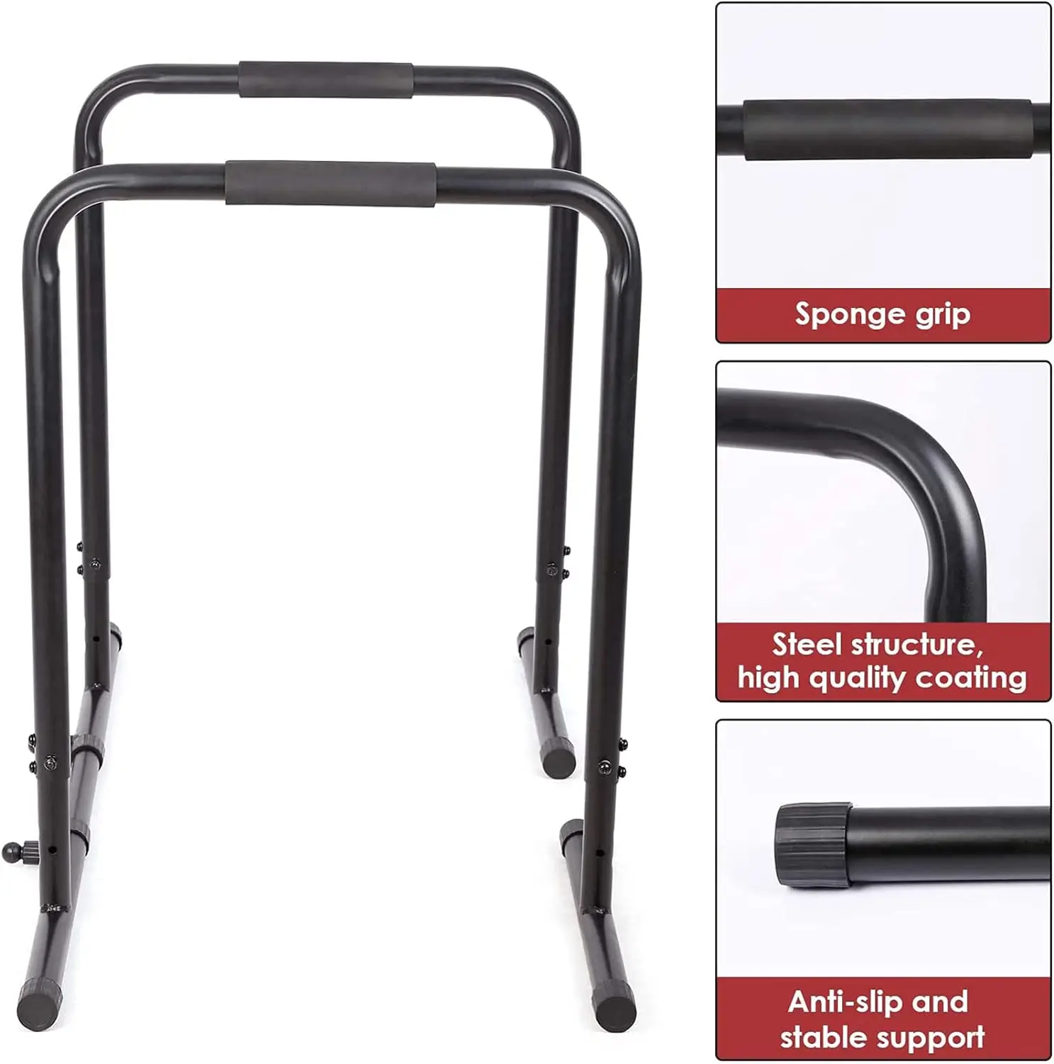 Portable Gym Height Adjustable Single Bar Pushup Bars Parallel Bars ...