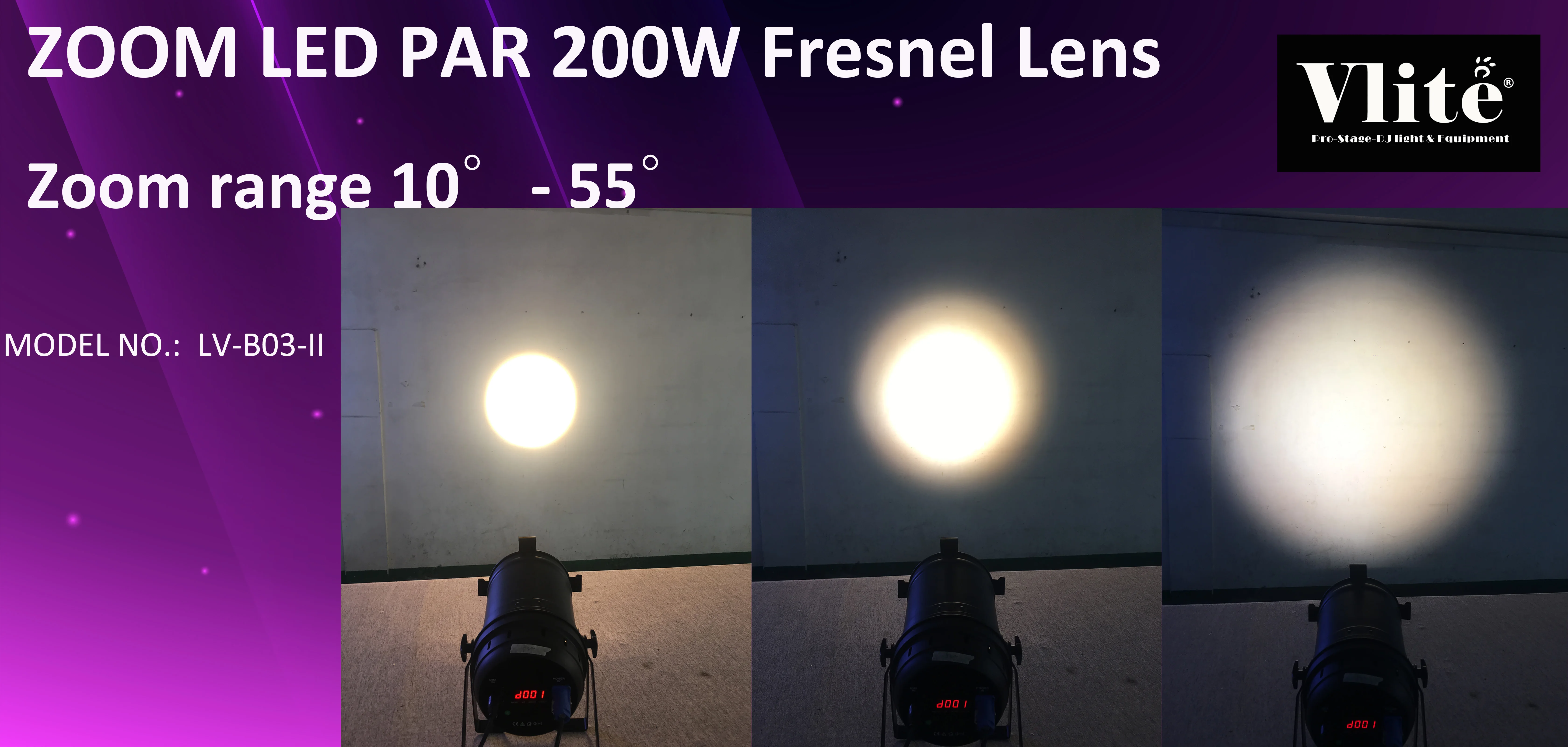Upgraded 200W ZOOM LED PAR Fresnel Lens Version - 2-Year Warranty