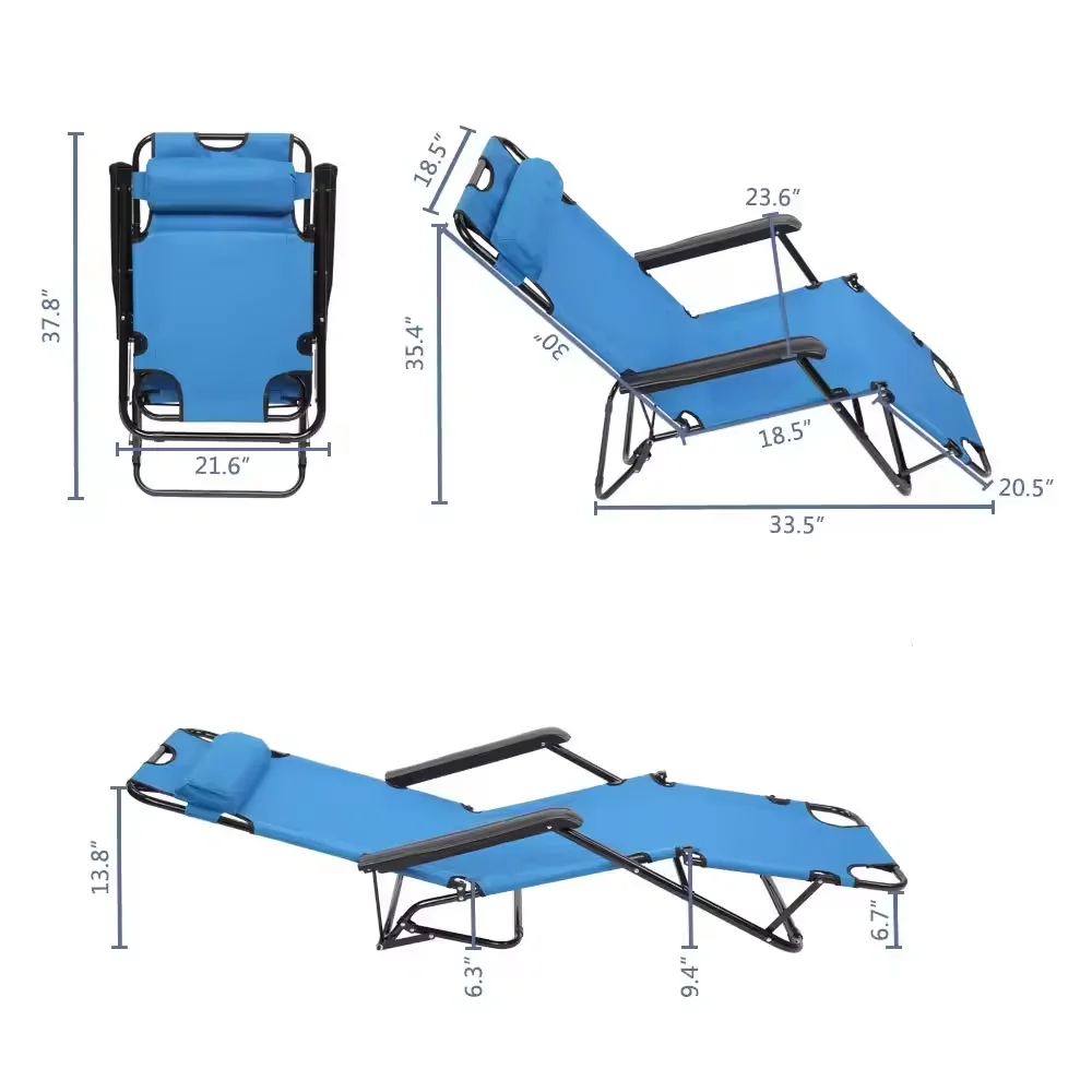 Adjustable Folding Lounge Chair - Perfect for Outdoor Relaxation