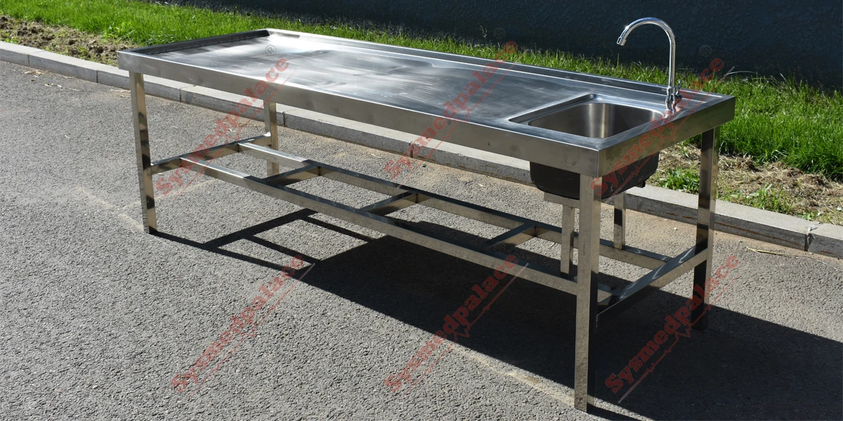 Morgue Furniture Stainless Steel 304 Autopsy Cart Mortuary Table Wash ...
