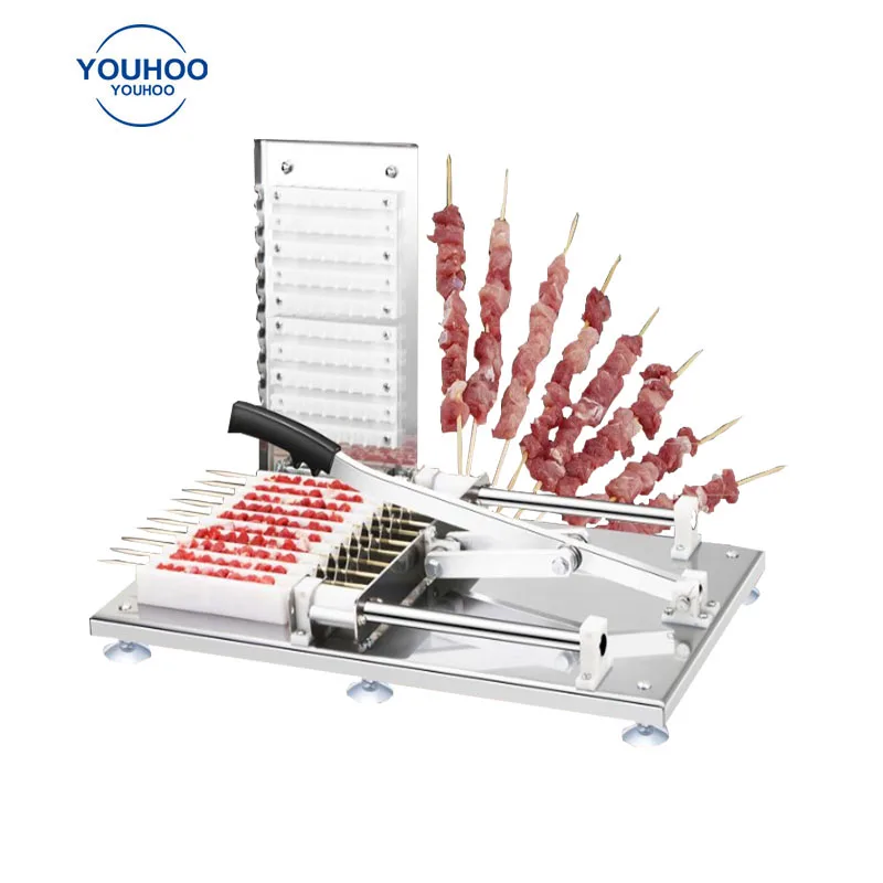 Manual Mutton Beef Chicken Bbq Meat Wear String Threading Making ...