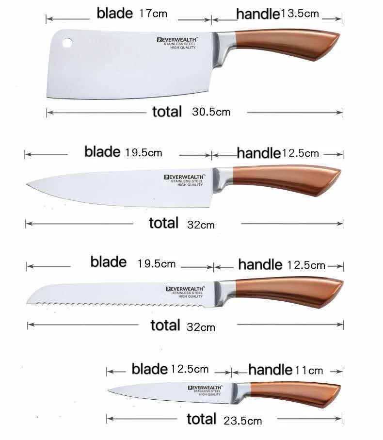 KVW 8PCS Stainless Steel Kitchen Knife Set - Professional