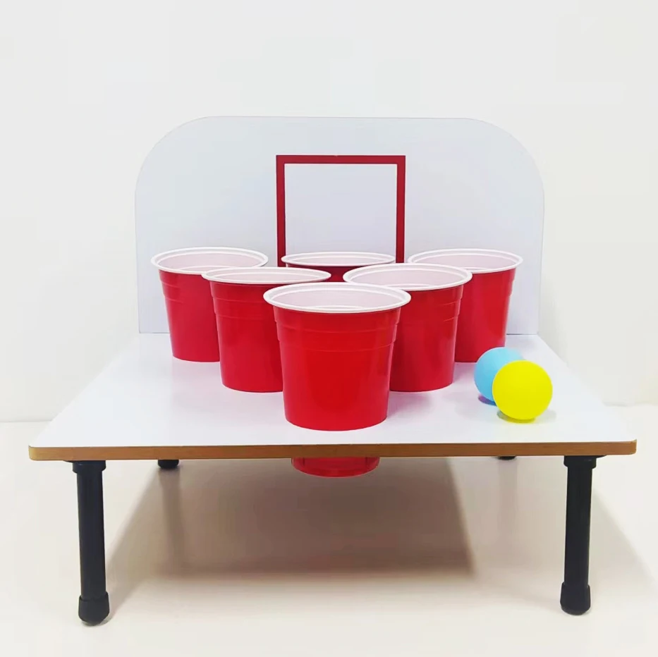 Basketball Style Beer Pong Set with Drinking Beer Cup and Ping Pang ...