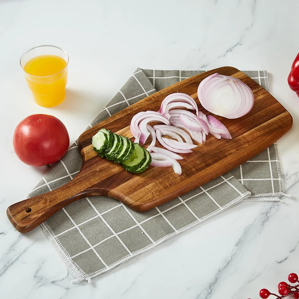 Custom Organic Acacia Solid Wood Chopping Blocks Wooden Charcuterie ...