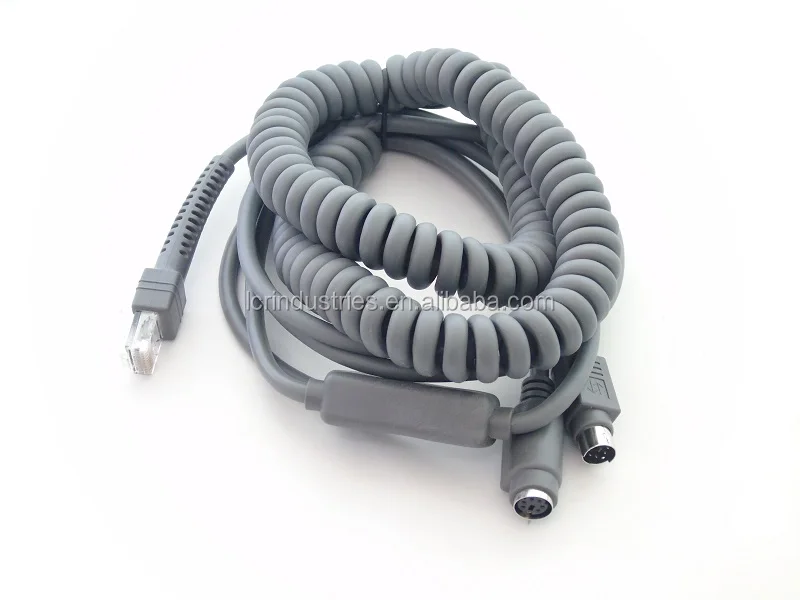 3m Coiled RJ45 to DB9 RS232 Serial Cable for Barcode Scanners
