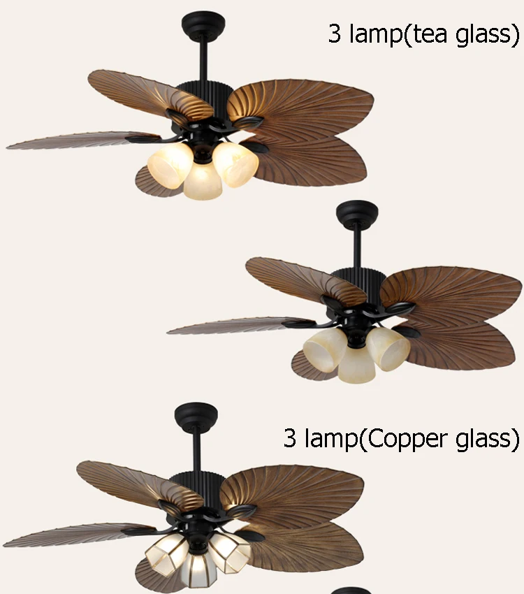 Fancy Tropical Vintage 5 Blade Ceiling Fan with Light Kits