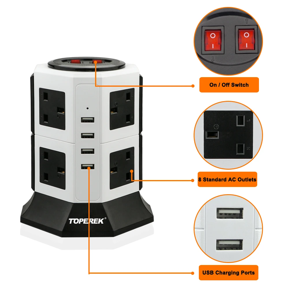 Waterproof Electric Multi Plug Socket - Smart & Reliable
