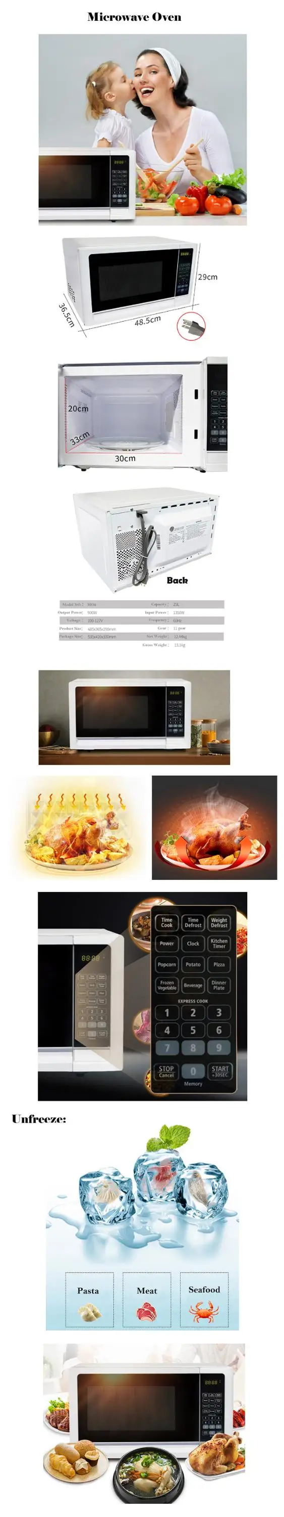 Digital Combination Mechanical Timer Control 900w 25l Microwave Oven ...