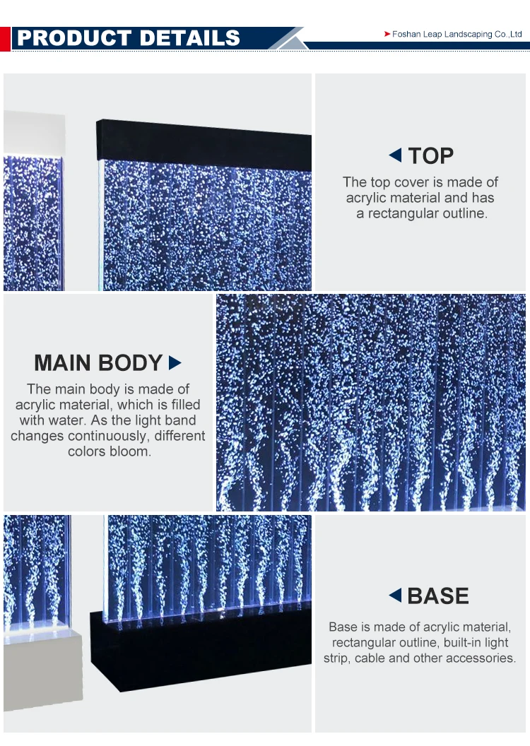 Custom Hot Selling Programmable Indoor Water Foam Waterfall Wall Surface Panels With Led Bubble ...