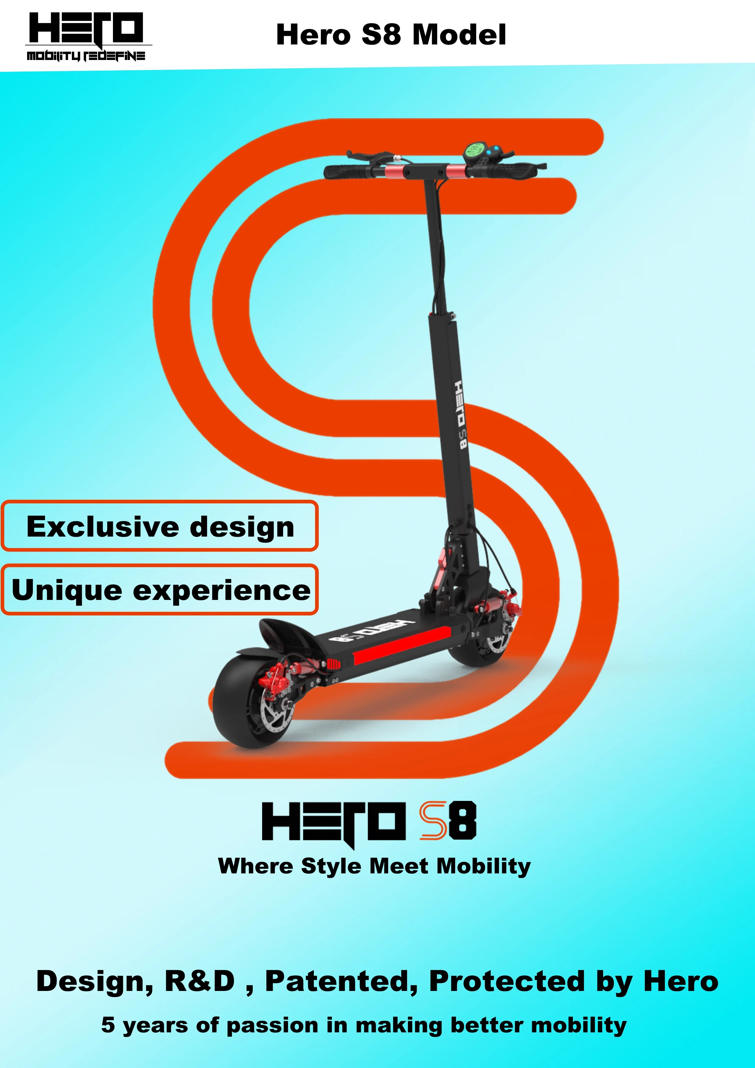 Hero S8 Mini Scooter Electric Scooter Electric Two Wheel Battery ...