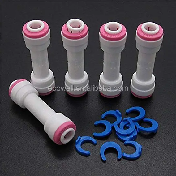 Mini White Plastic Water Filter Quick Fitting 90 Degree Elbow Stem Plug ...