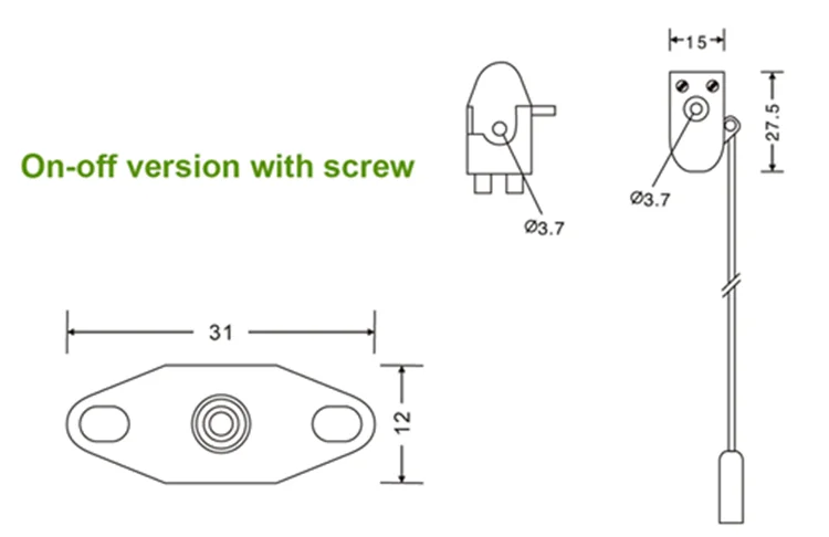 94V-2 Grade M200 Wall Fan Pull Switch with Nylon Rope UL Listed Pull ...