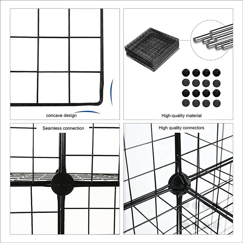 Metal Wire Storage Cubes,Metal Grids Book Shelf Modular Shelving Units ...