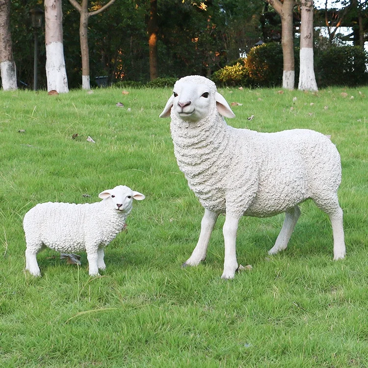 Realistic Life Size Resin Sheep - Perfect for Garden Decor