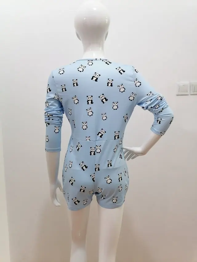 Custom Print Women Onesie Sexy Long Sleeve Adult Romper Onesie For