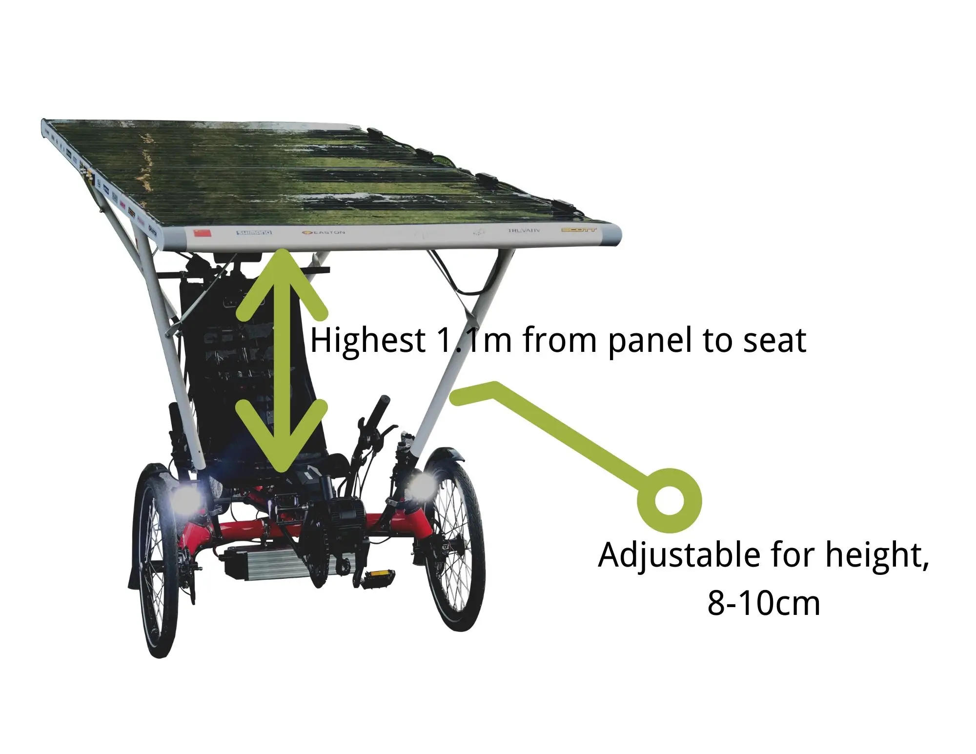 Aluminum Alloy Frame Solar Powered Recumbent Trike for Long Distance ...