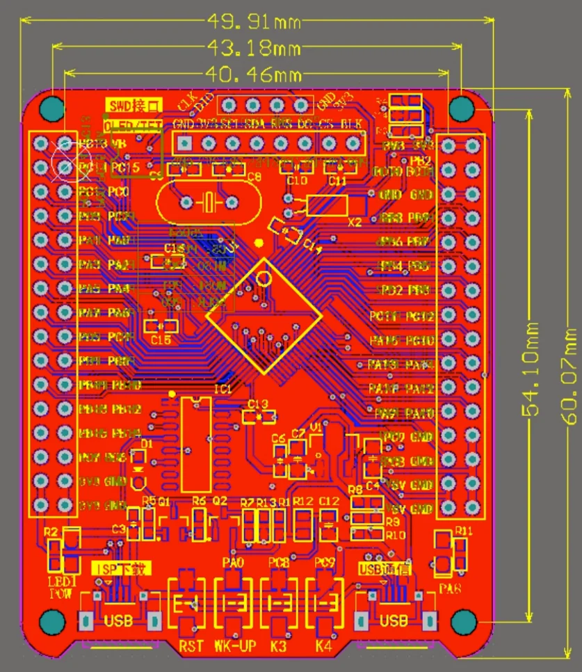 Stm32 Development Board Stm32f103rct6 Minimum System Board Arm One Click Serial Port Download