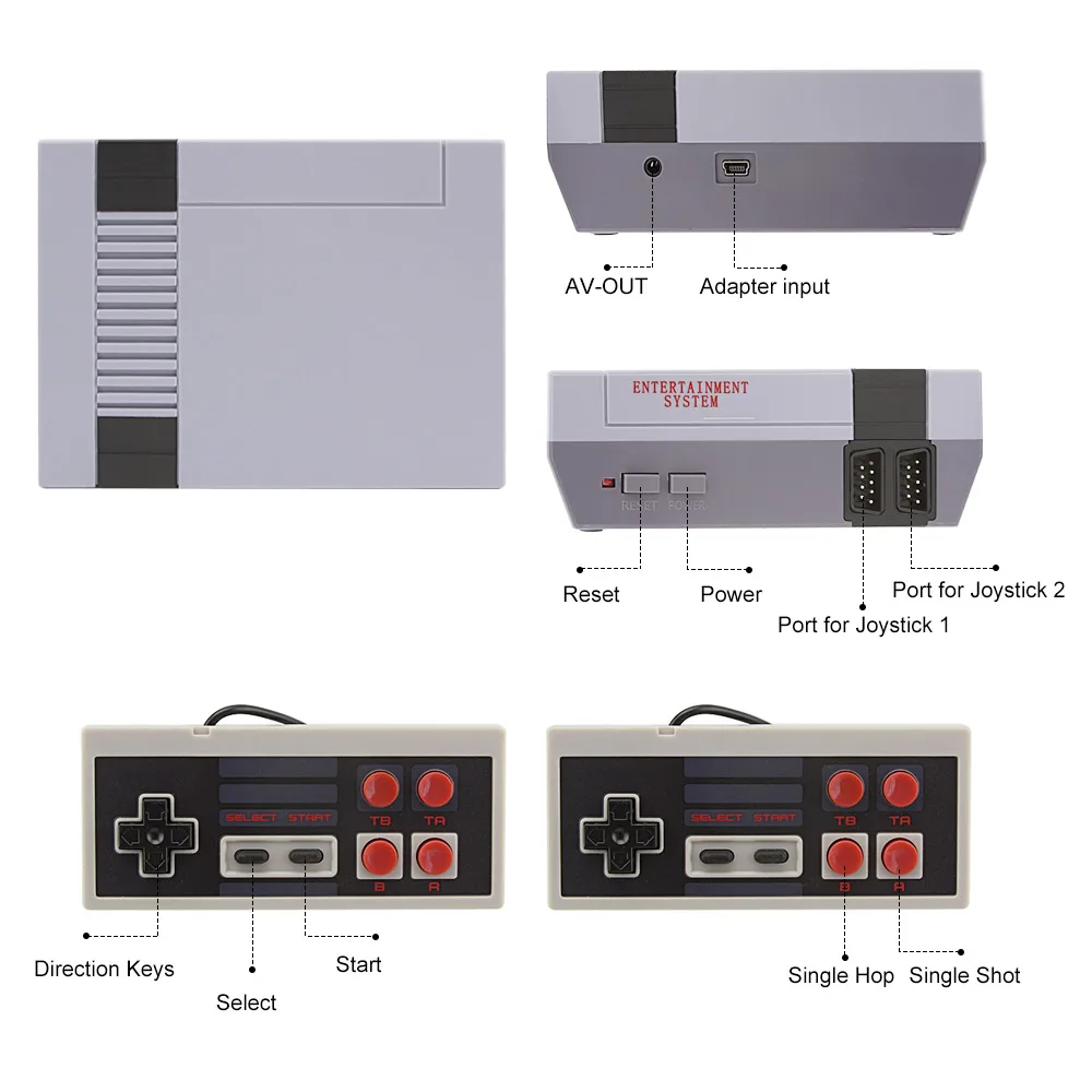 8 Bit Built-in 620 Games Portable Gaming Playstation Av Output Retro ...