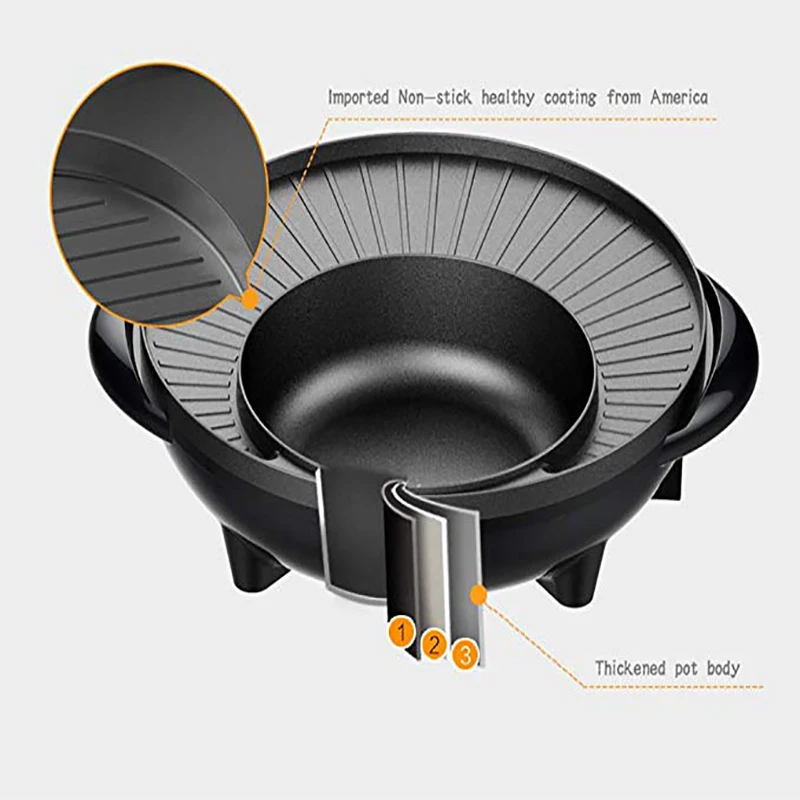 Hot Pot Smokeless Home Use Multi-functional Table Electric Self Heating ...