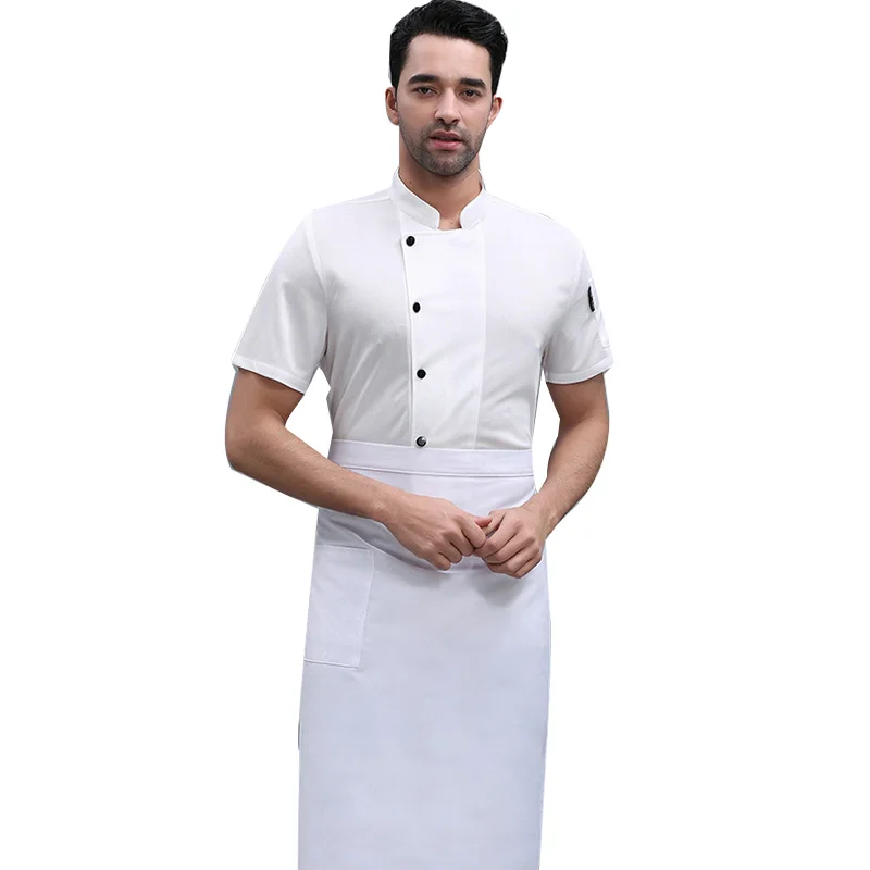 Summer Chef Jacket Bartender Uniform Executive Chef Coat Mesh Short ...