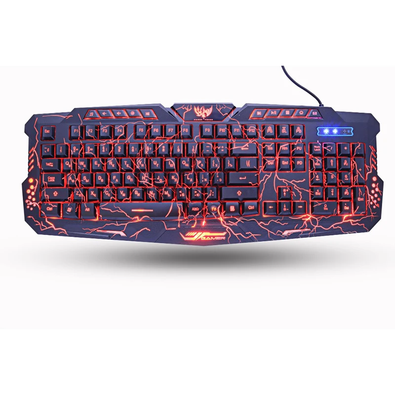 M200 Backlit Keyboard LED USB Wired Colorful Breathing Waterproof ...