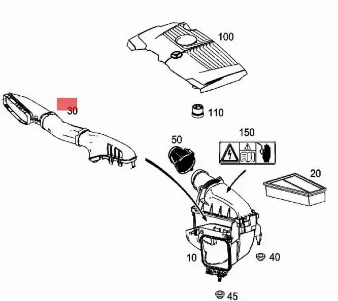 Auto Parts Air Cleaner Inlet Duct Intake Pipe Duct Hose for Mercedes ...