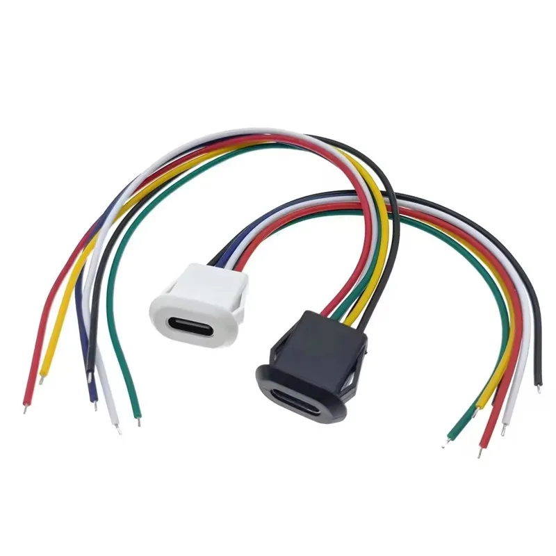 6pin USB Type C Connector Type-C With Card Buckle Female 3A High ...