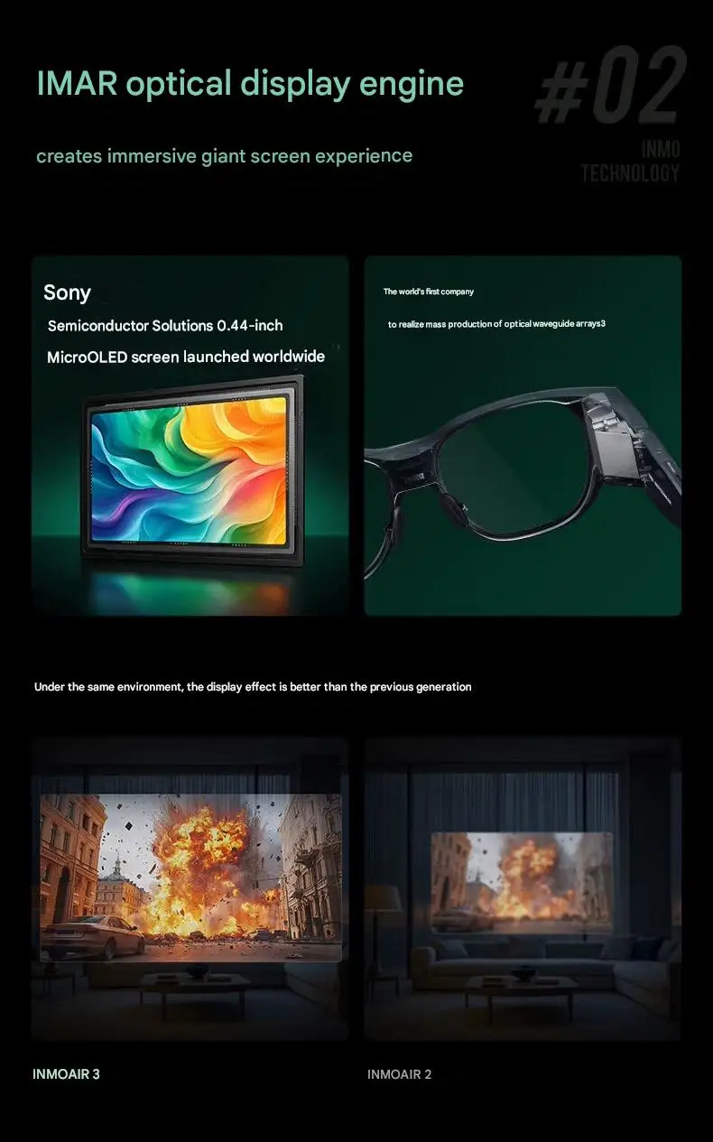 INMO Air 3 Smart Glasses: Full HD 1080p AR & AI Features, Waterproof ...