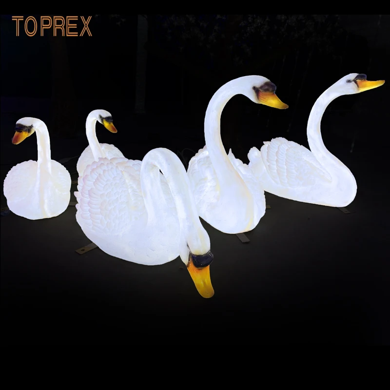 Toprex Holiday Light up Resin LED Lighted Swan Decoration