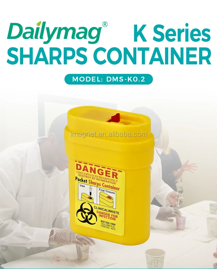 Travel Plastic Disposable Safe Mini Small Pocket 02l Sharps Container ...