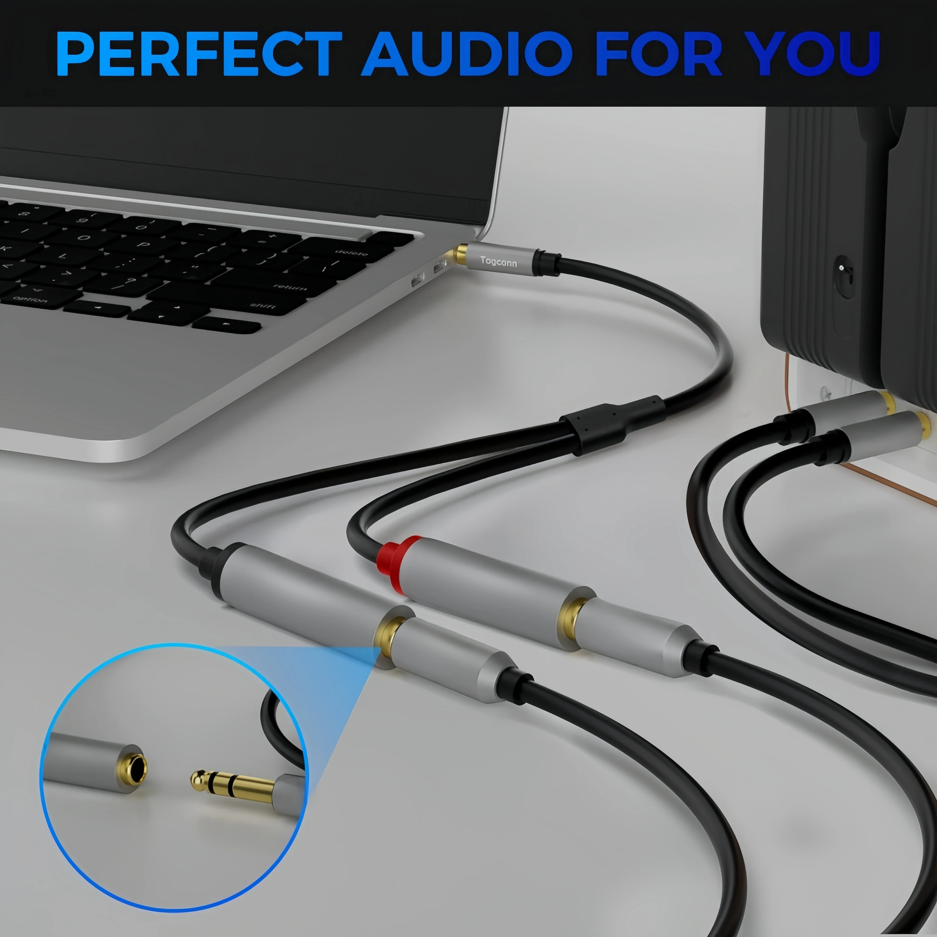 3.5mm Trs To Dual 6.35mm Stereo Y Splitter Male To Mono Female Audio ...