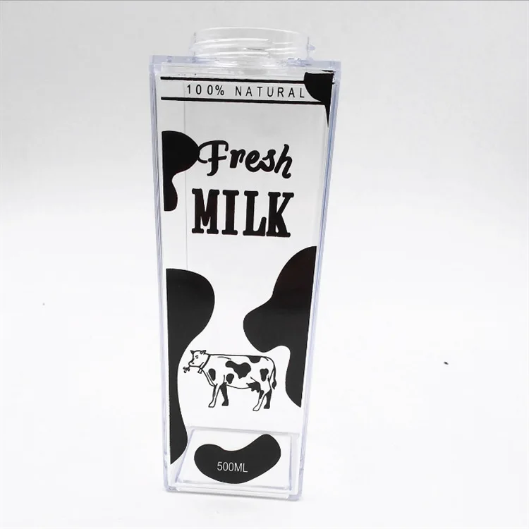 Custom Milk Box Shape Drink Juice Bottle 500ml/1000ml Plastic Milk ...