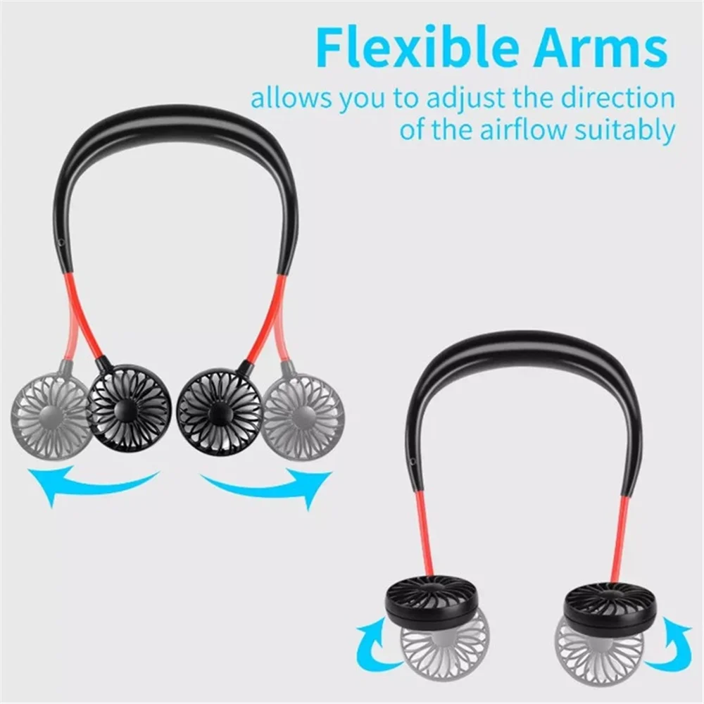 Mini Shoulder Fan with LED Light - Flexible & Soft USB