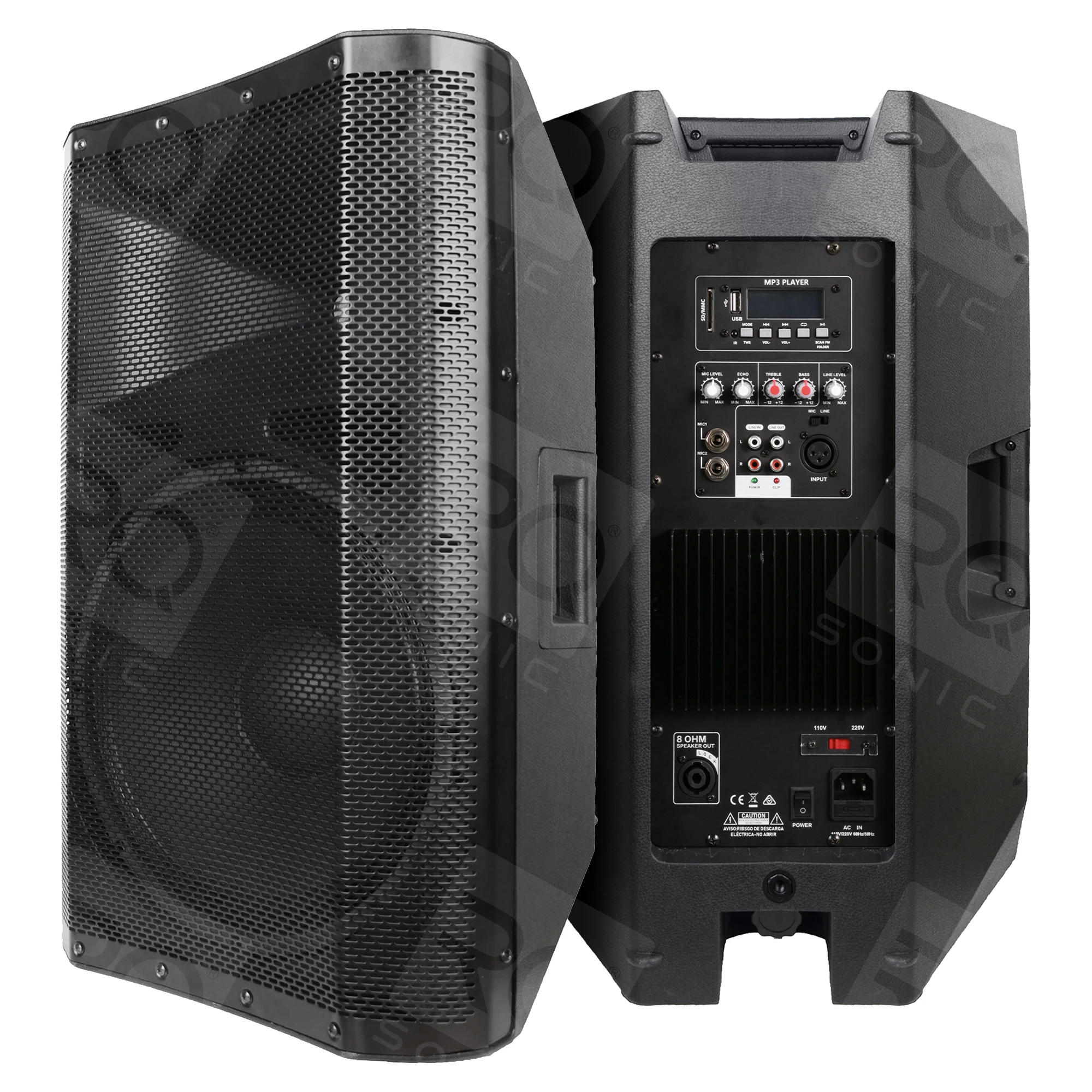 RQSONIC CAN10AOH Powered Speakers Professional PA System Portable ...