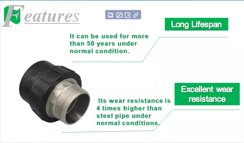 HDPE Male Threaded Socket Coupling Adaptor Fittings Pipe Fitting ...