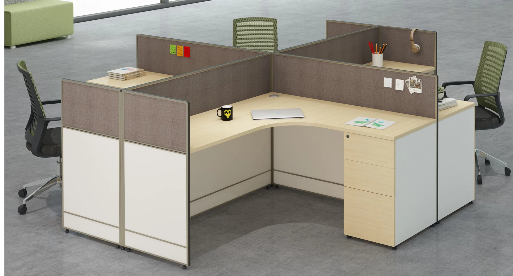 Commercial Modern Office Furniture Cubicle Office Desk 6 Person ...