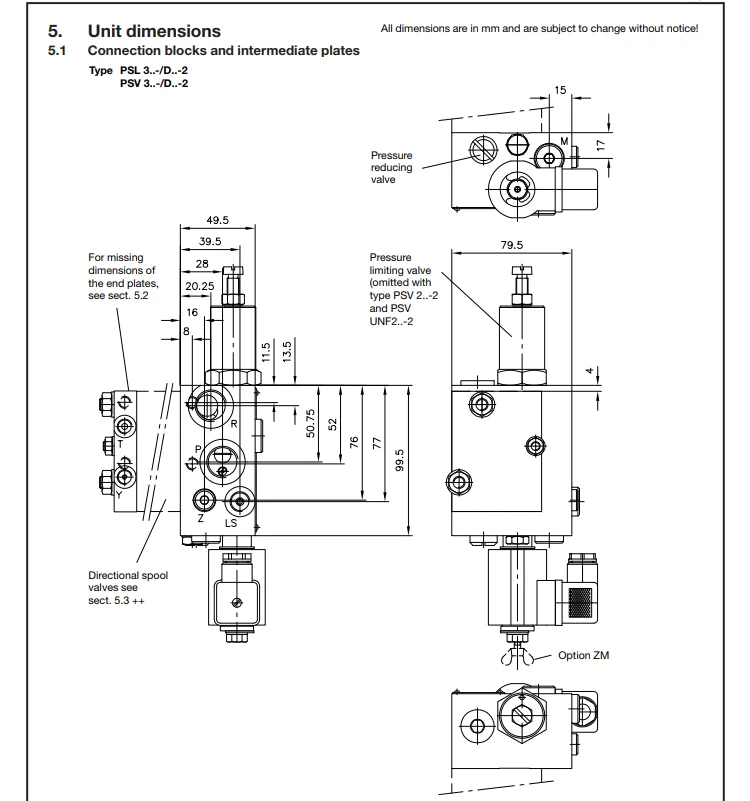 PSL 51/160-5 -51 H 160/160/EA Hawe Multiway Valves for Industry