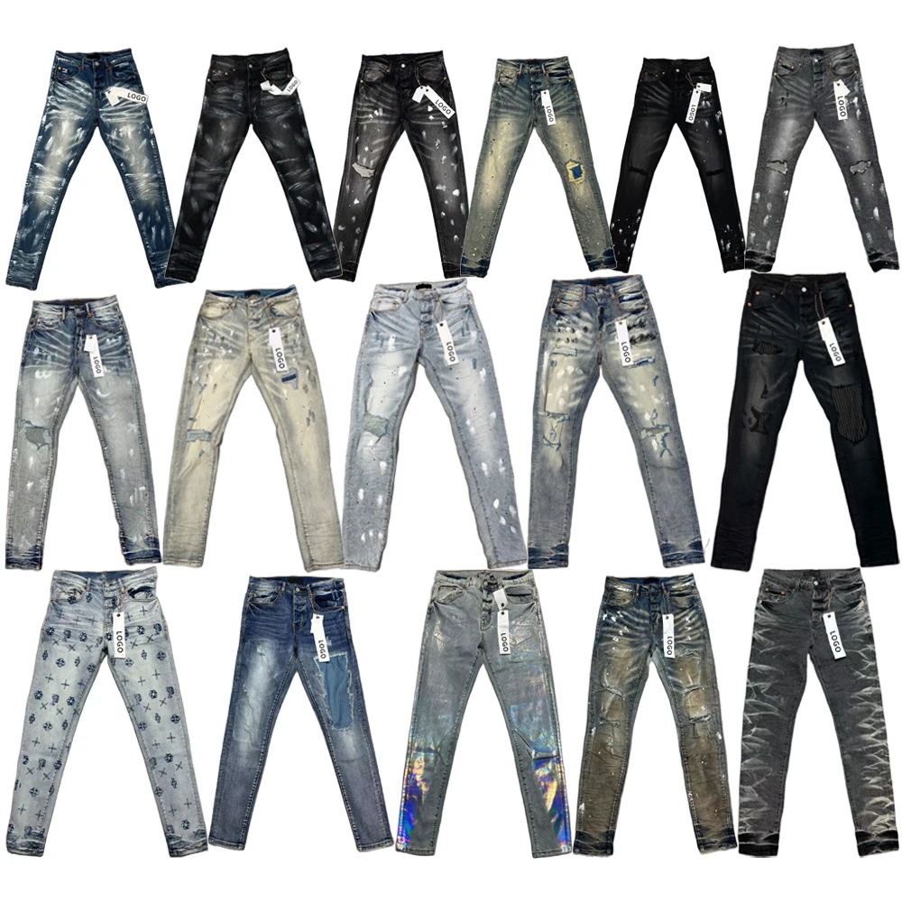Oem Purple Jeans Brand Designer Customized Logo Fashion Street Pants ...