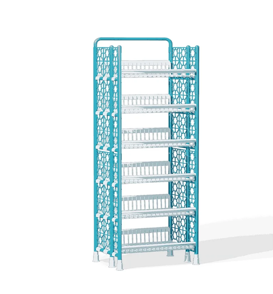Sturdy Plastic Elegant Looking Storage Racks 6 Partition Foldable ...