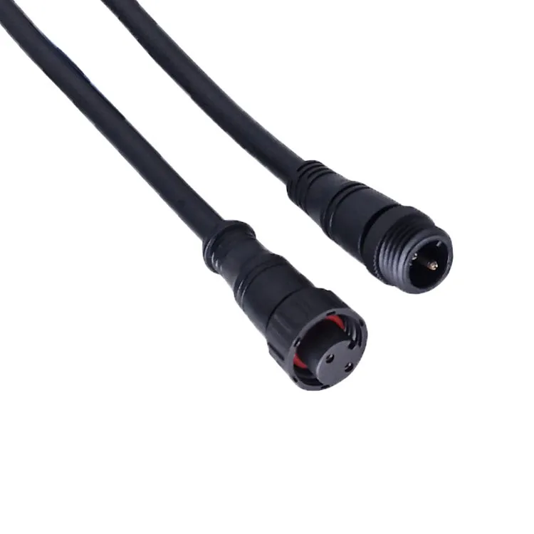 220V Waterproof Mini M12 Male/Female Docking Plug Wire with 3-Core LED ...