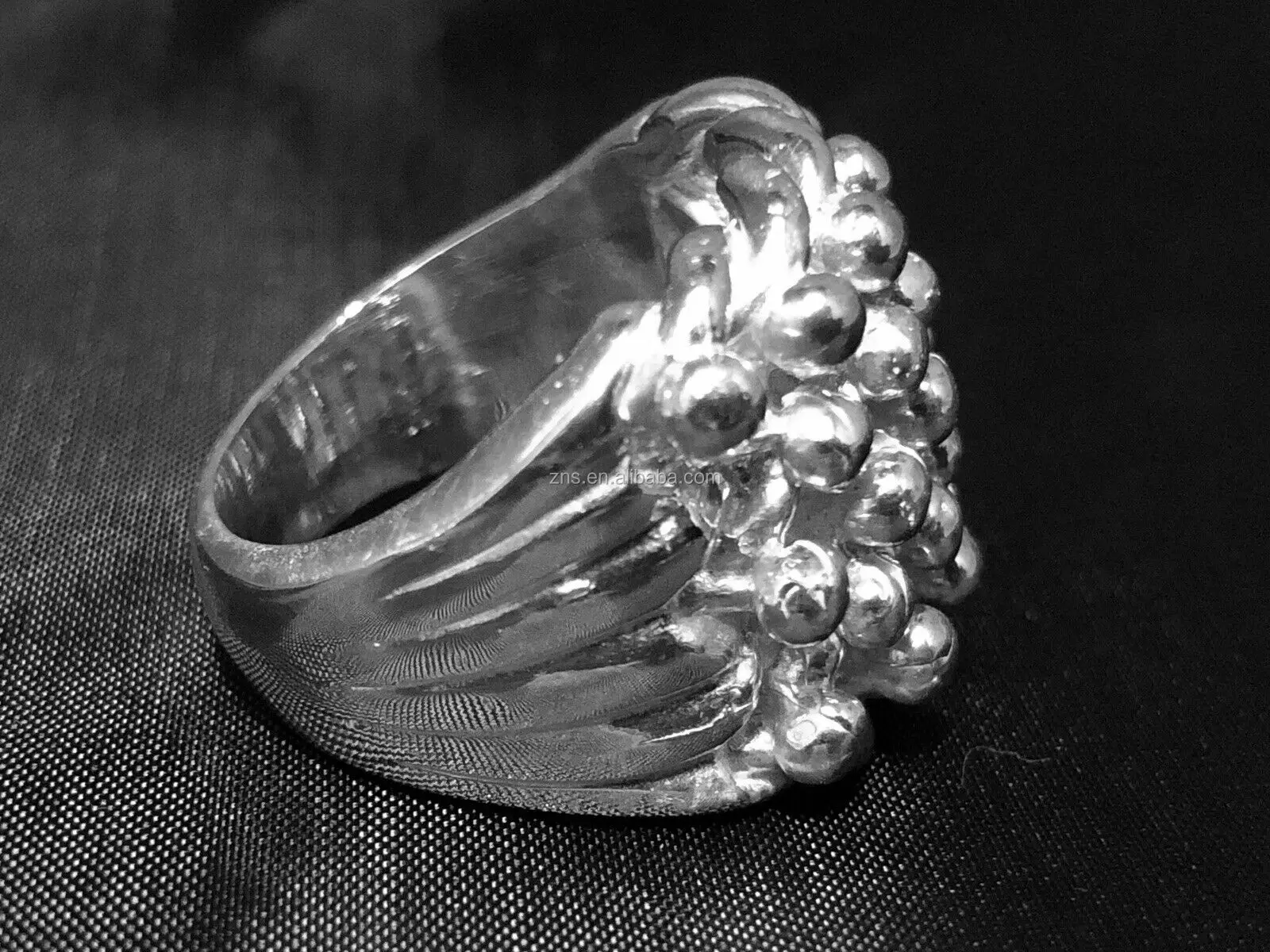 Mens Heavy 5 Row Keeper Ring - 9ct Yellow Gold Saddle Ring