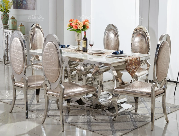 Modern Marble Dining Table Set with 8 Chairs - RUIYA