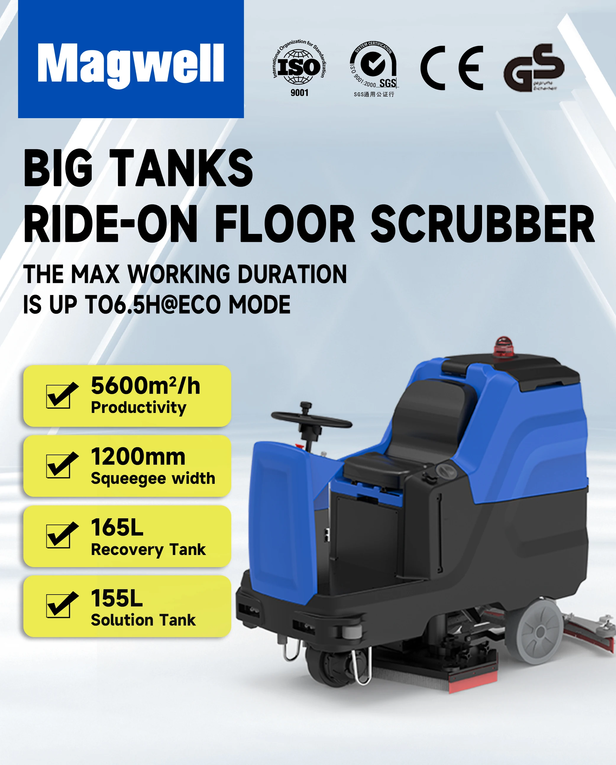 Rd860 Industrial Wood Floor Washer Scrubber Auto Tile Floor Scrubber ...