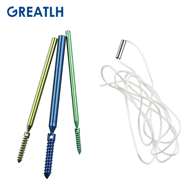 Hot Sale Titanium Alloy Threaded Suture Anchor with Artificial Ligament ...