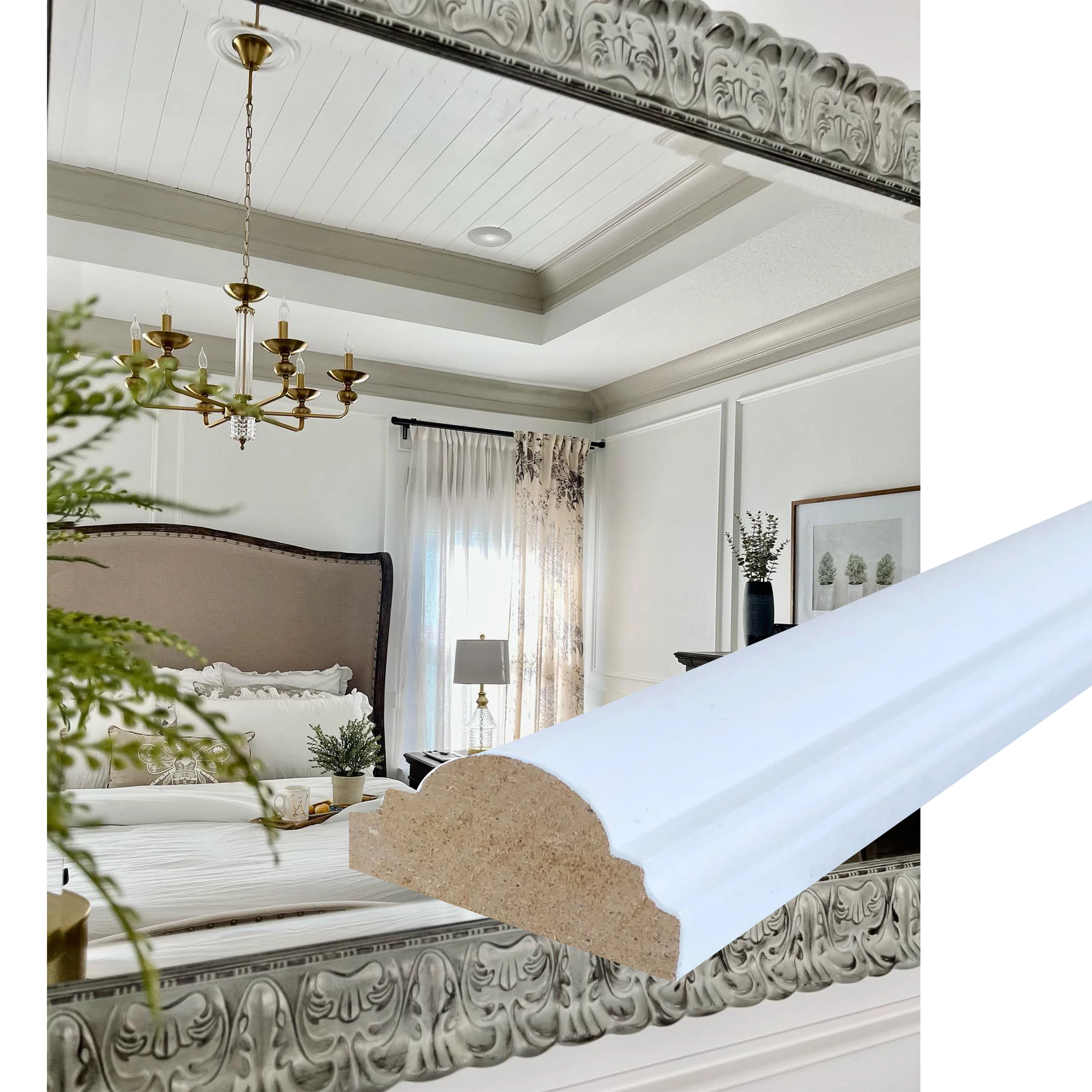 White Paint Comes Solid Wood Decorative Strip And Wood Moulding Frame ...